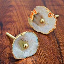 Natural White Agate Dresser Knob