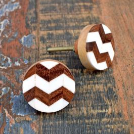 Wood Resin Zig Zag Dresser Drawer Knob