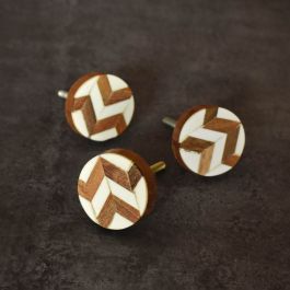 Wood Resin Zig Zag Dresser Drawer Knob