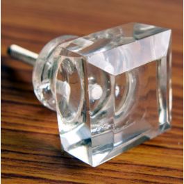 Clear Square Glass Knob