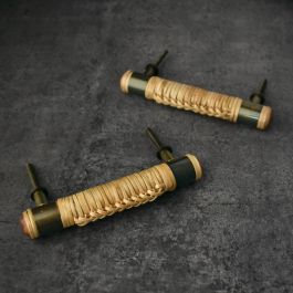 Boho Rattan Antique Brass Cabinet Drawer Handle Wardrobe Pull